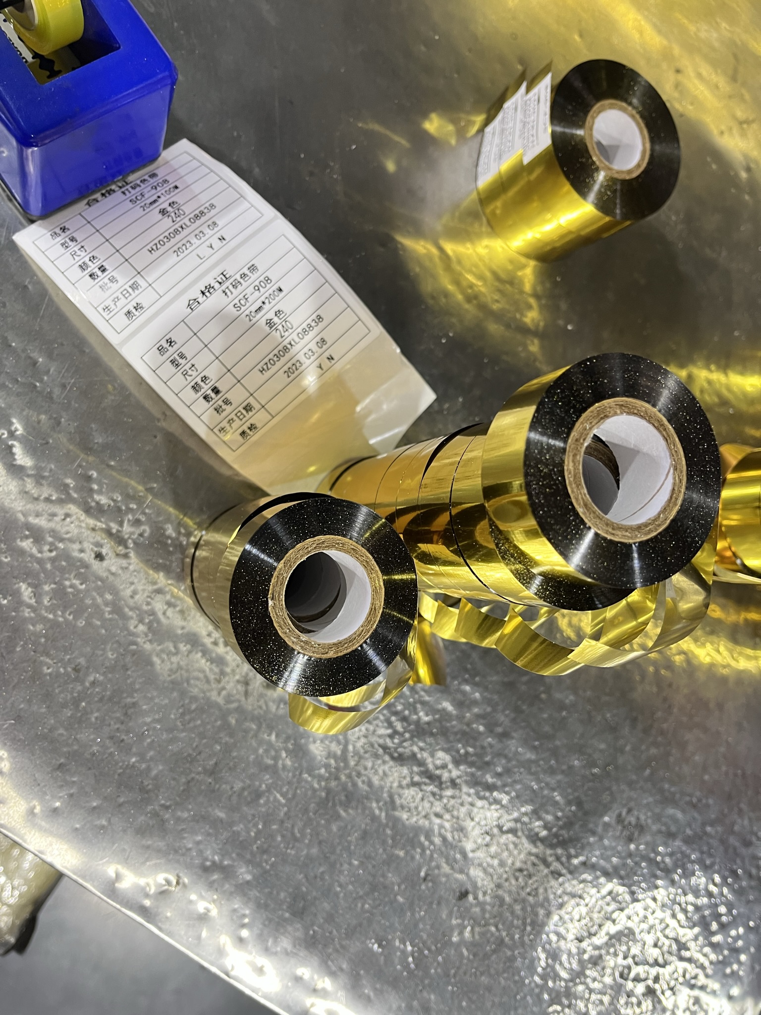 Golden Coding Ribbon 25100 For Hot Stamp Code Machine Buy Hot Coding Foil Product On Henan 
