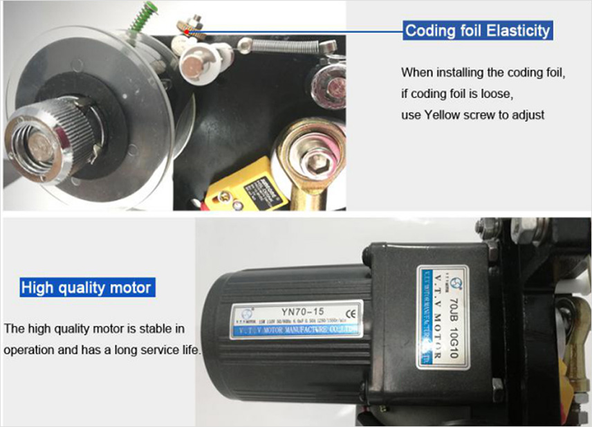 HP241B hot stamp ribbon coding machine for print date number on food pack bag