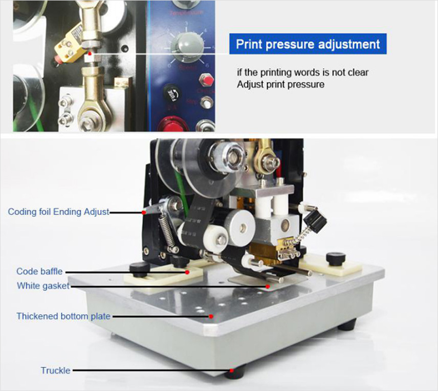 HP241B hot stamp ribbon coding machine for print date number on food pack bag