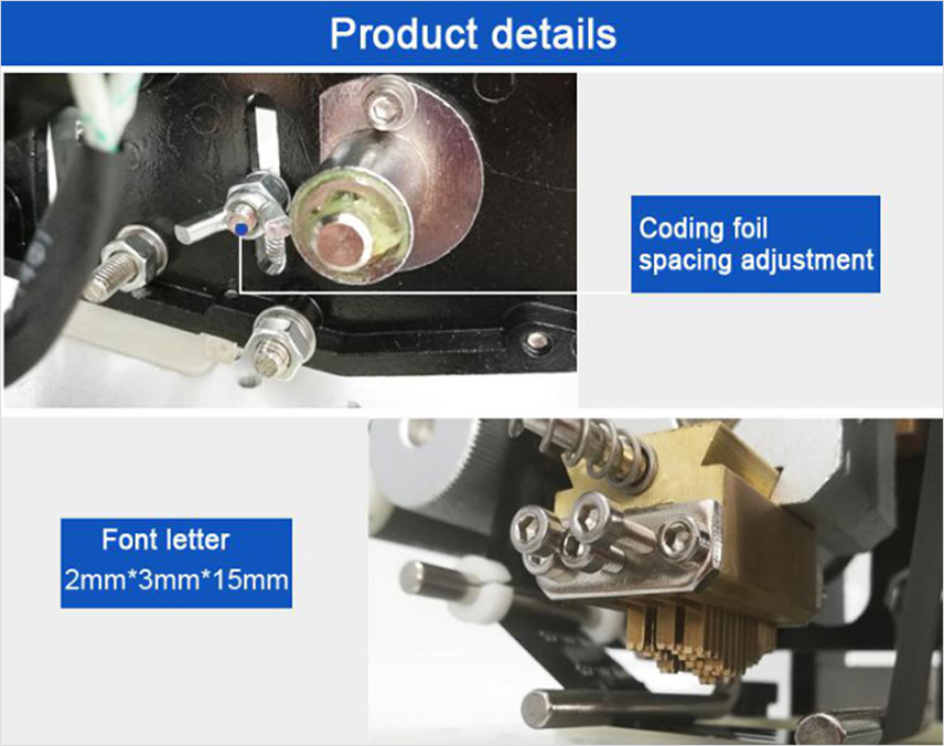HP241B hot stamp ribbon coding machine for print date number on food pack bag